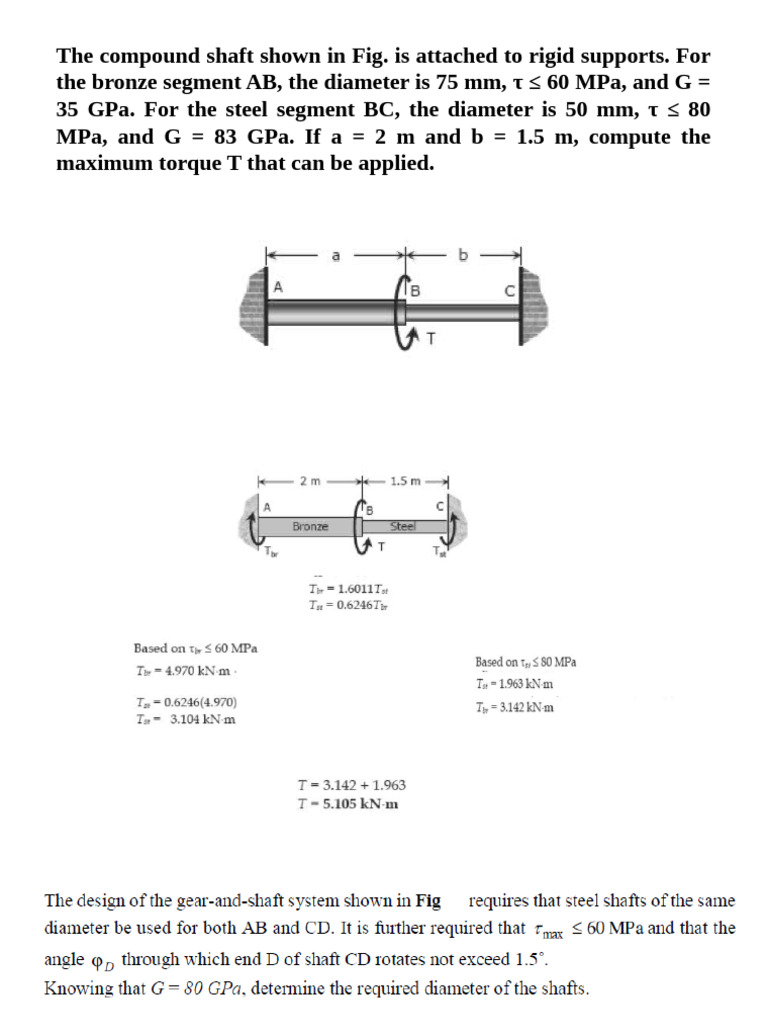 Maximum Torque Calculation for Shaft | PDF
