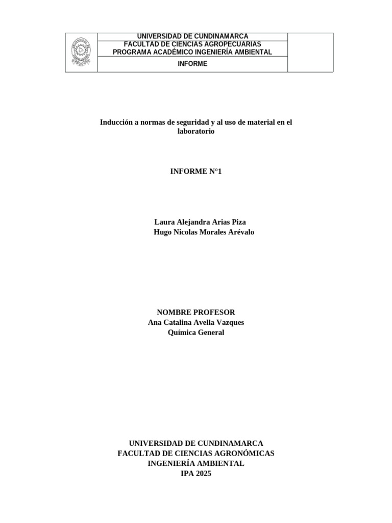 Formato de Informe-1 | PDF | Laboratorios