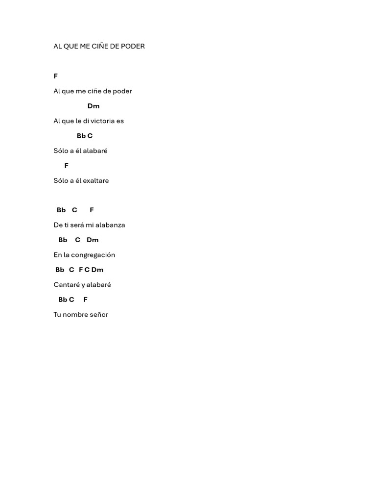 Acordes Al Que Me Ciñe de Poder | PDF