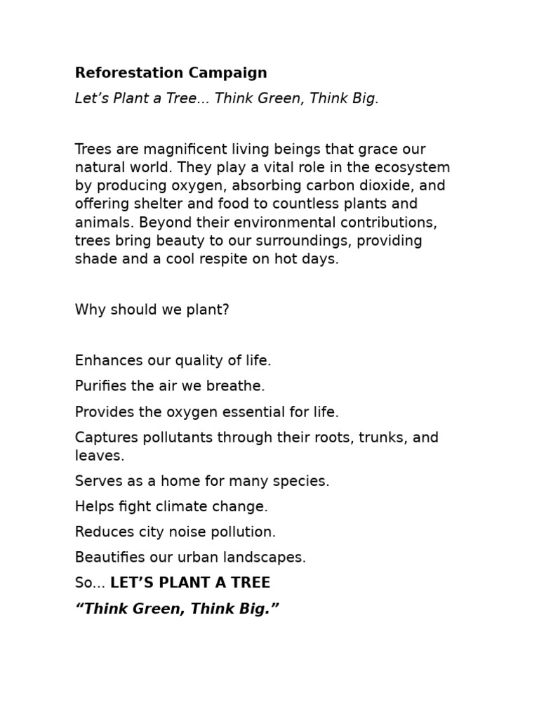 Reforestation Campaign | PDF