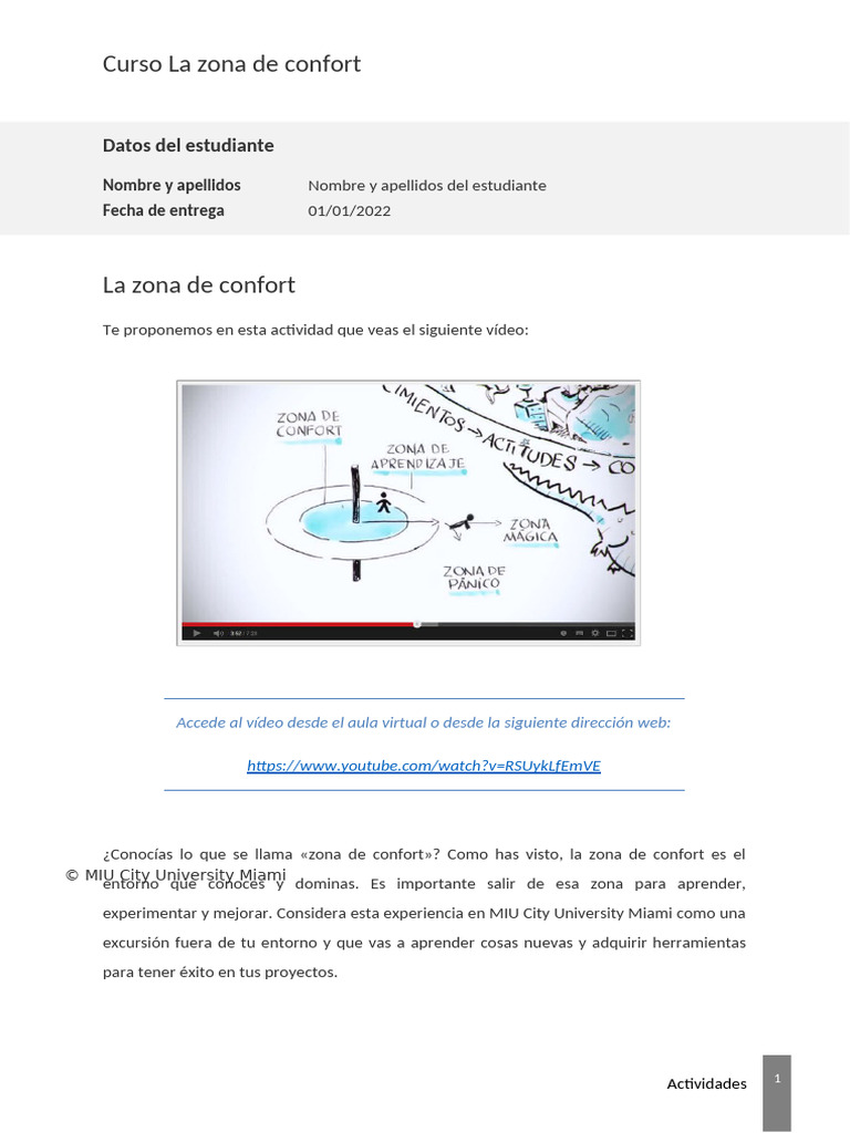 Tu Zona de Confort | PDF
