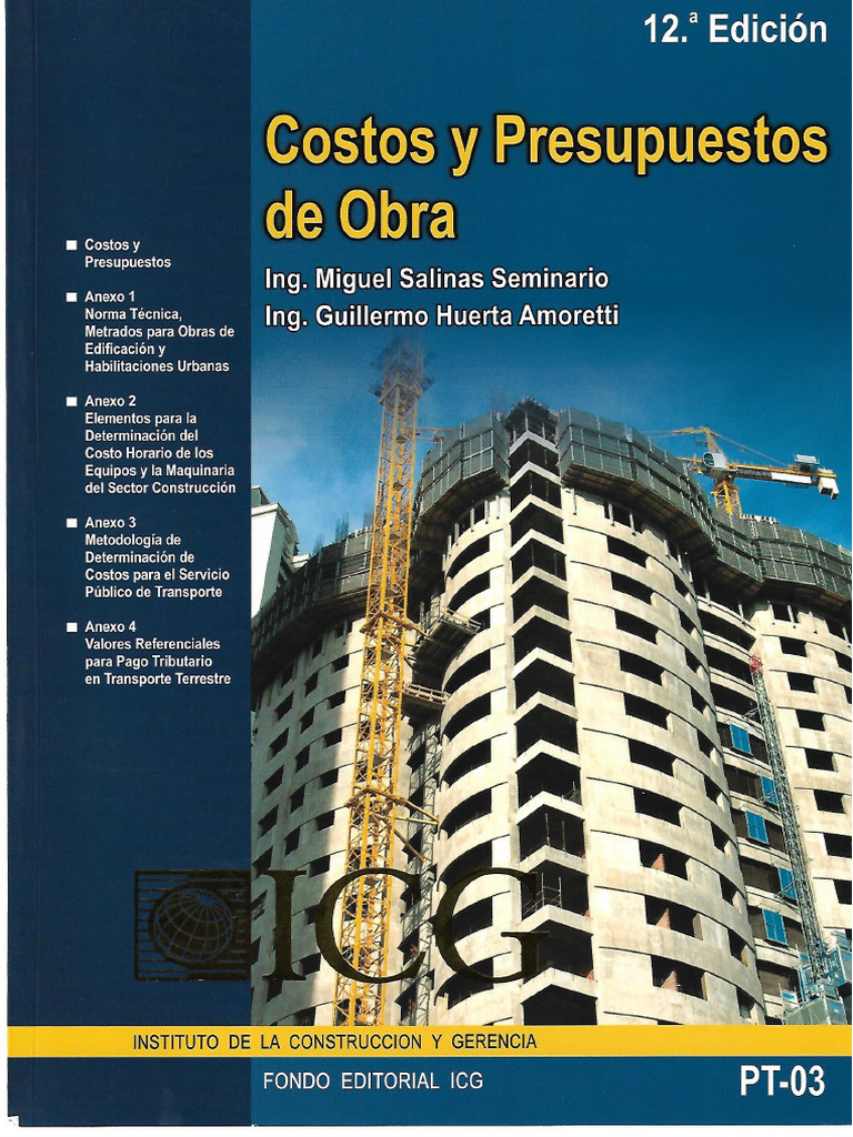 Libro Costos y Presupuesto 2018 | PDF