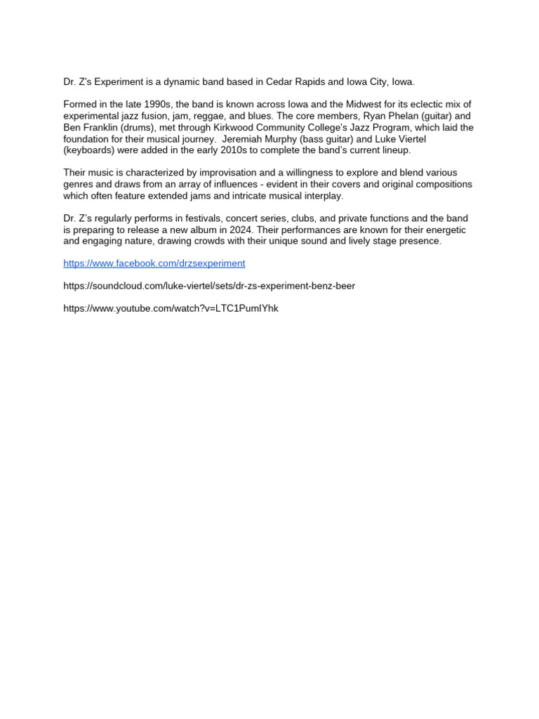 Dr. Z's Experiment Bio - CSPS 2024 | PDF