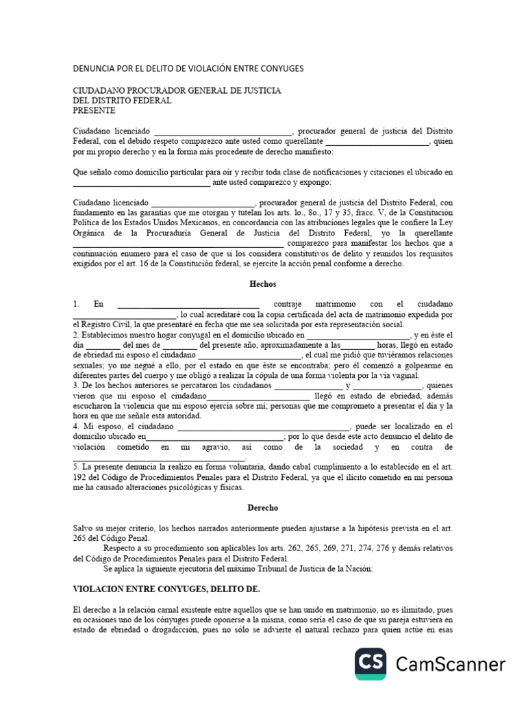 Formato de Denuncia | PDF | Violación | Justicia