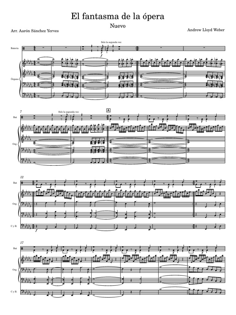 El Fantasma de La Ópera-Partitura - y - Partes | PDF