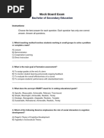 PROFED LET Reviewer Drill 2026 | PDF | Curriculum | Teachers