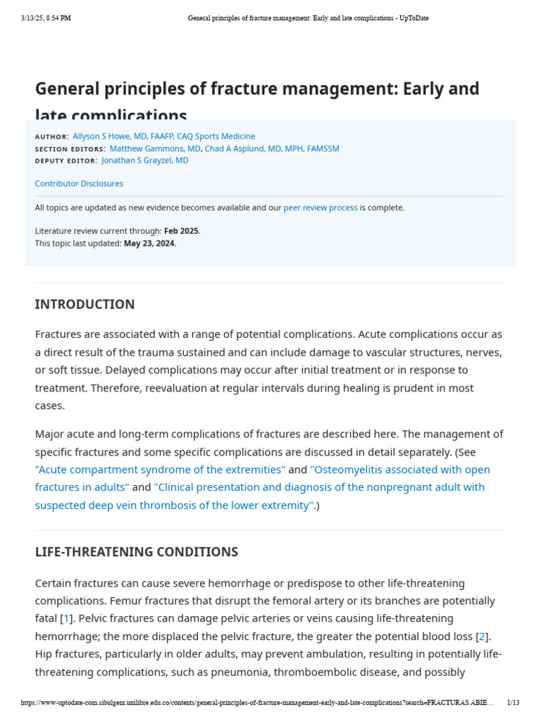 General Principles of Fracture Management - Early and Late ...