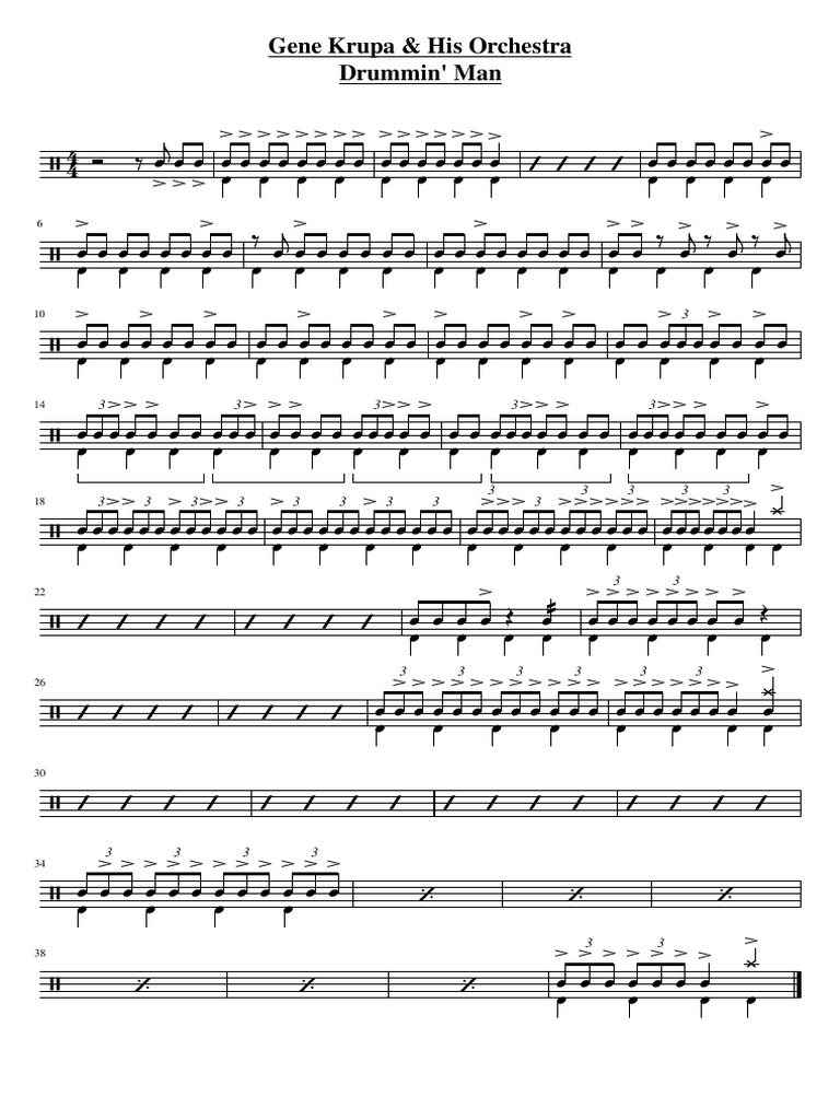 Gene Krupa - Drummin - Man (Solo) | PDF