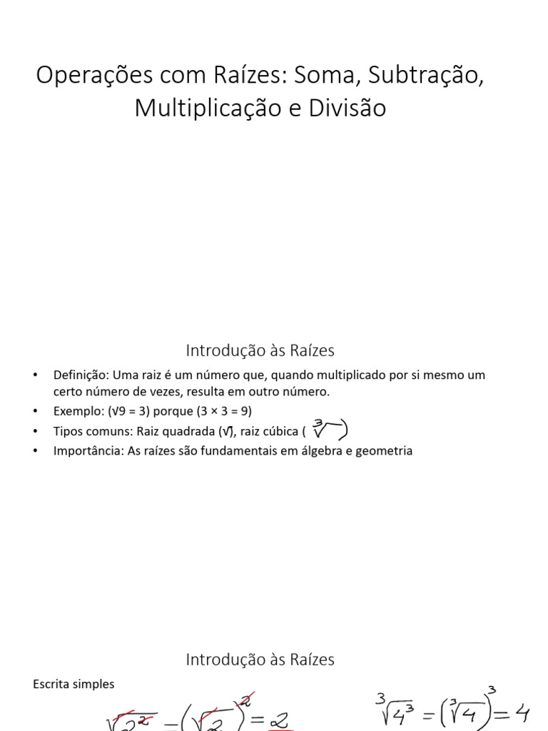 Operacoes Com Raizes | PDF