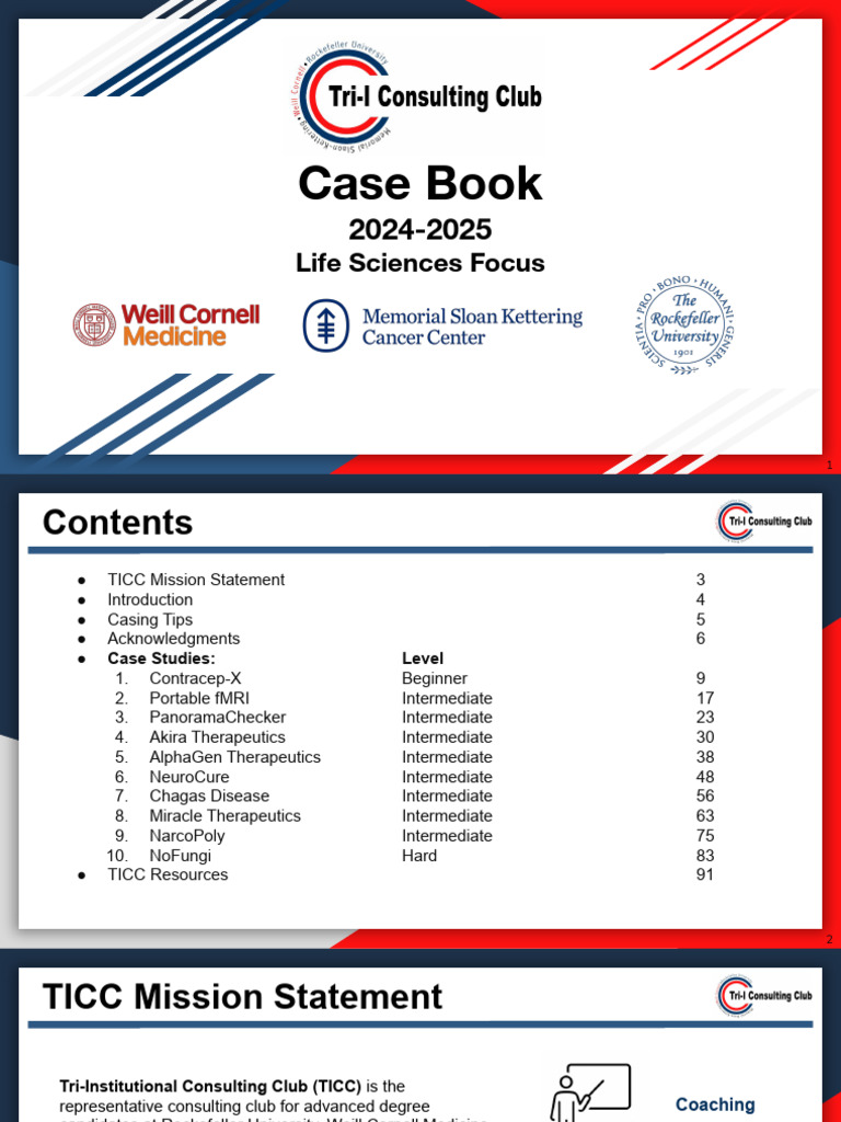 TICC Case Book 2024-2025 | PDF | Bleeding | Net Present Value
