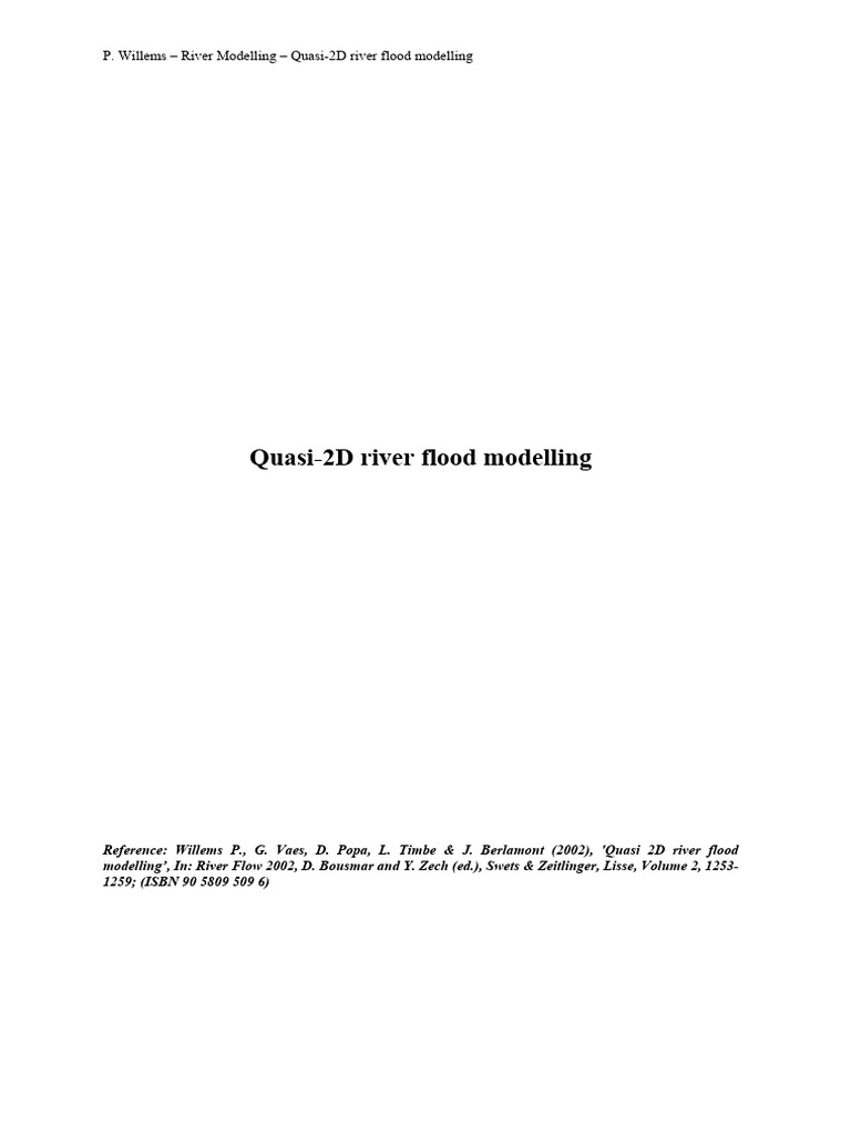 Quasi-2D River Flood Modelling Techniques | PDF | Flood | Levee