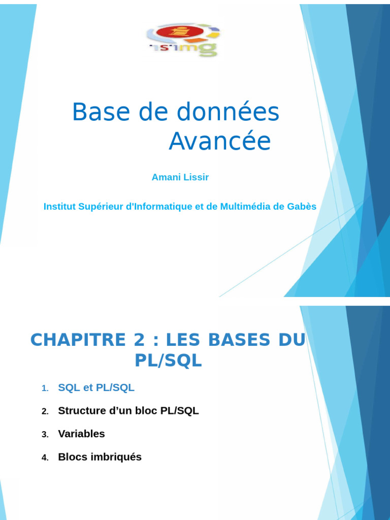 Chapitre 2+3+4 | PDF | SQL | PL/SQL