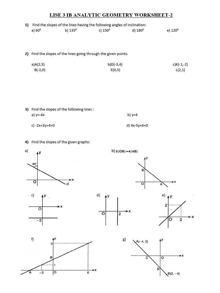 L3IB Analytic Geo Worksheet-2 | PDF