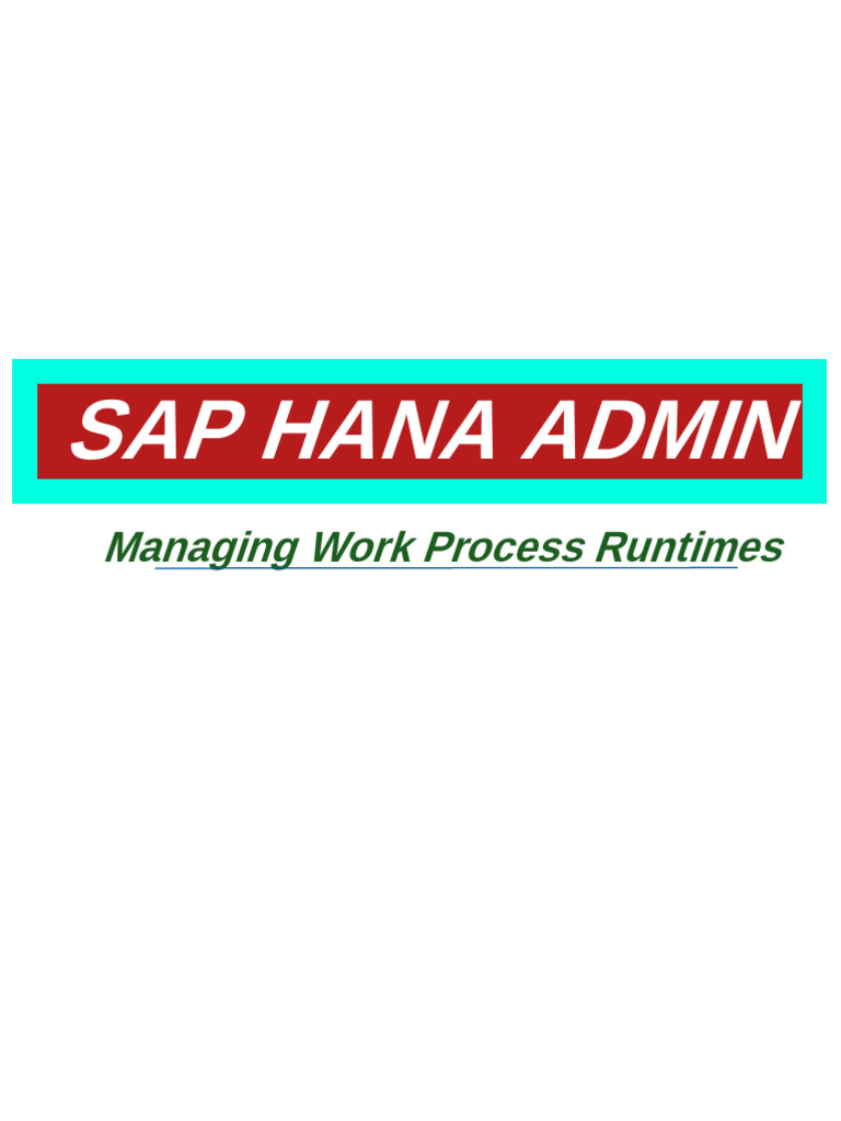 Managing SAP Work Process Runtimes | PDF | Scheduling (Computing) | Parameter (Computer Programming)