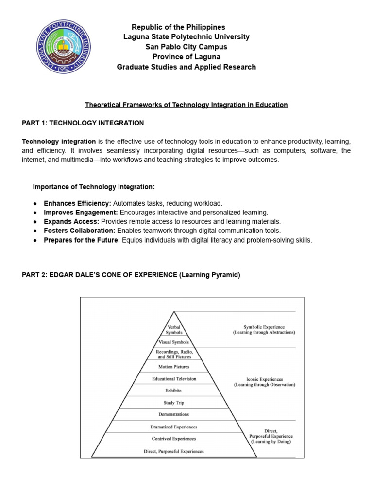 Theoretical Frameworks For Technology Integration in Education | PDF ...