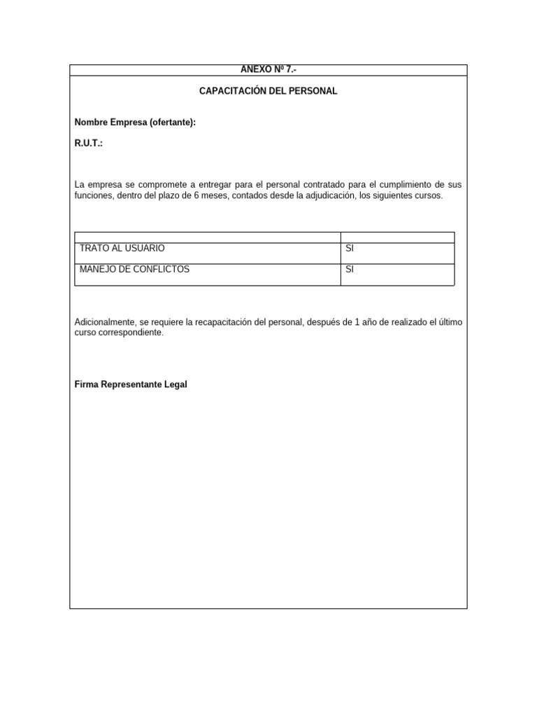 Anexo 7 Capacitaciones | PDF