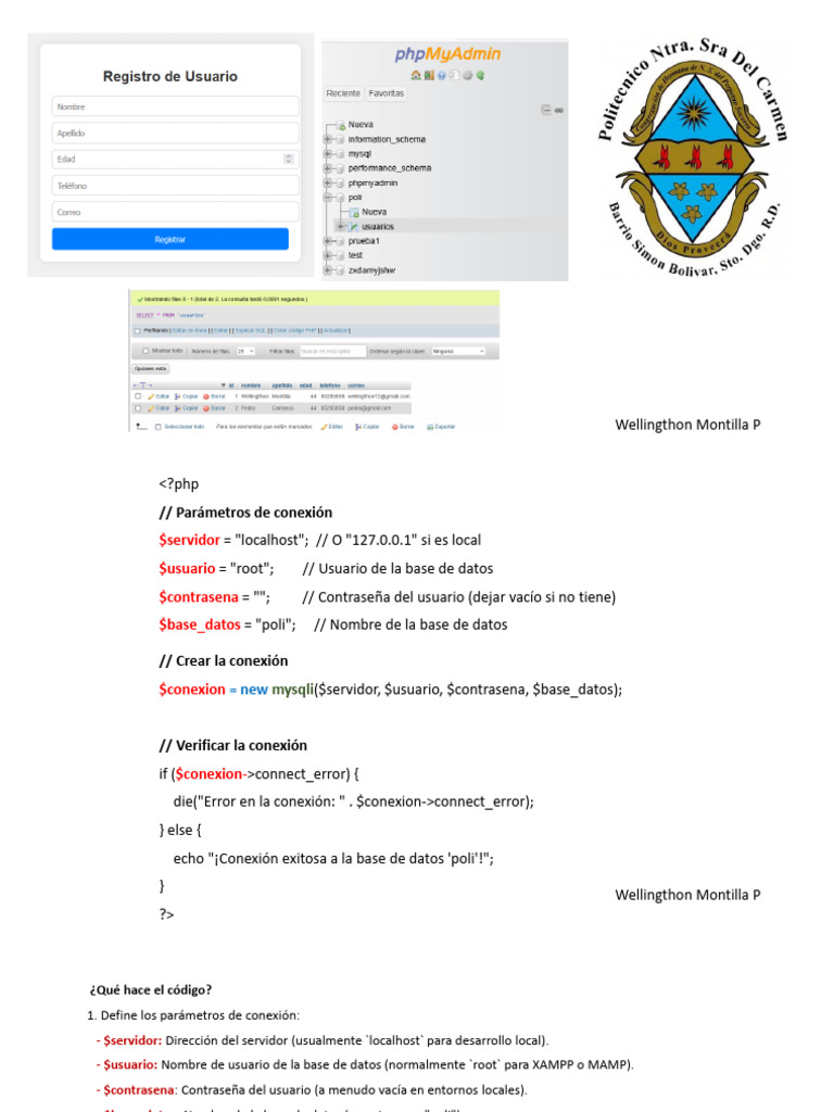 Conexion Base De Datos Y Formulario Php Con Ss3 Pdf Php Bases De Datos