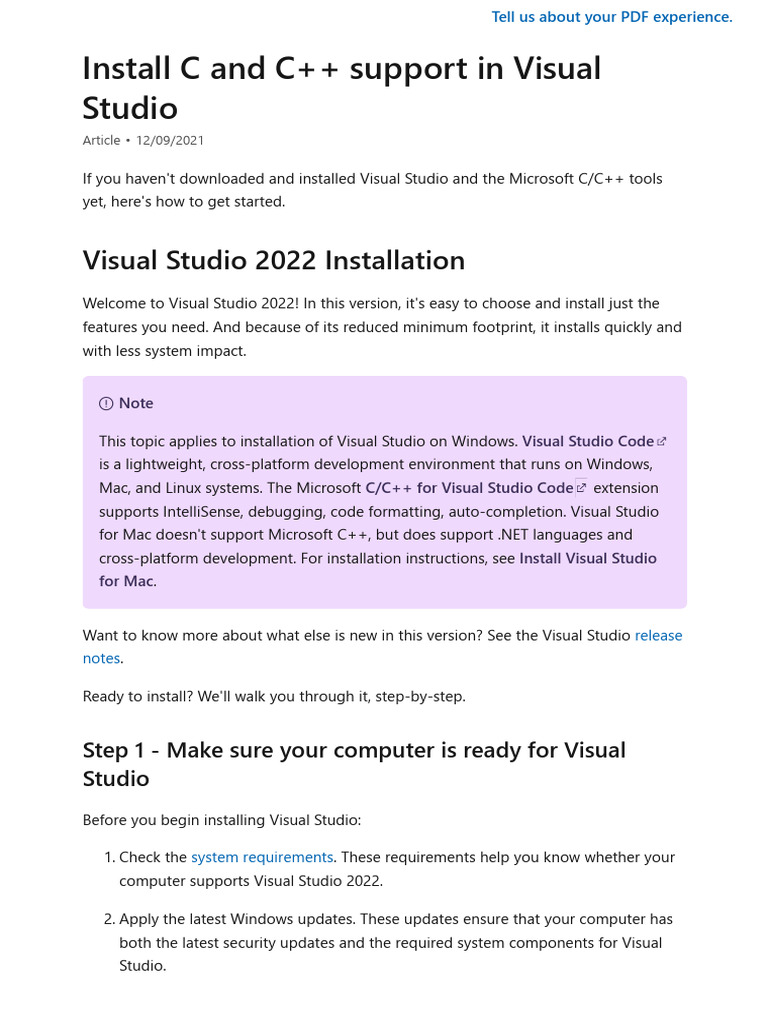 Cpp Get Started Msvc 170 Pdf C Computer Engineering 2094