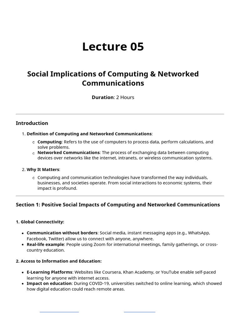 Lecture 05 Social Implications of Computing | PDF | Copyright ...