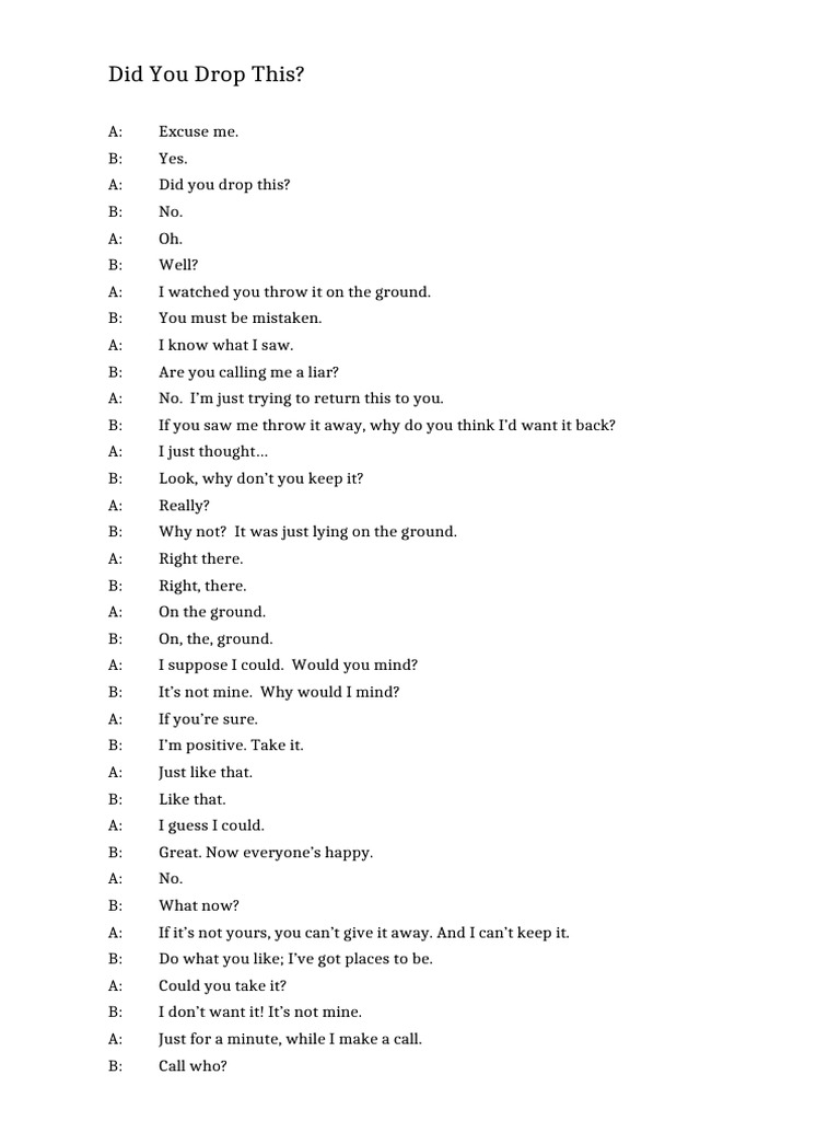 Did You Drop This | PDF