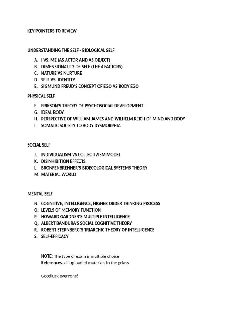 KEY POINTERS TO REVIEW - Uts Mditerm | PDF