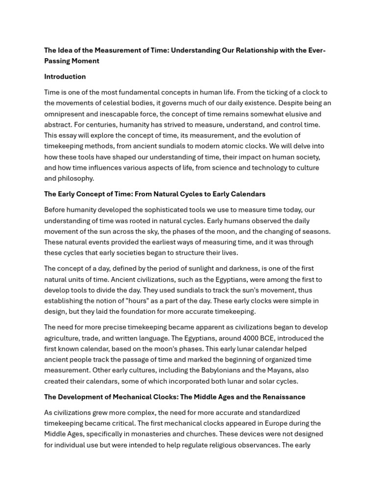 Evolution of Time Measurement Techniques | PDF | Time | Clock