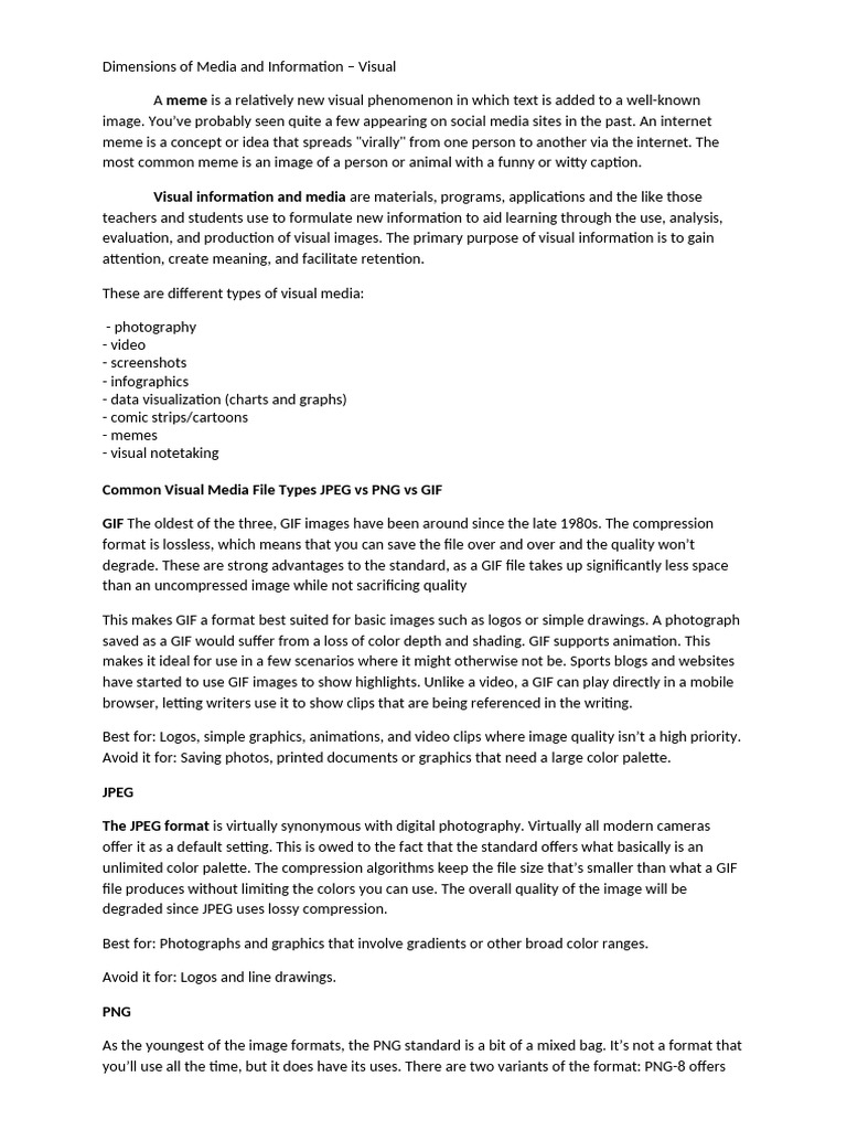 Lec 4 Dimensions of Media and Information Visual | PDF | Composition ...