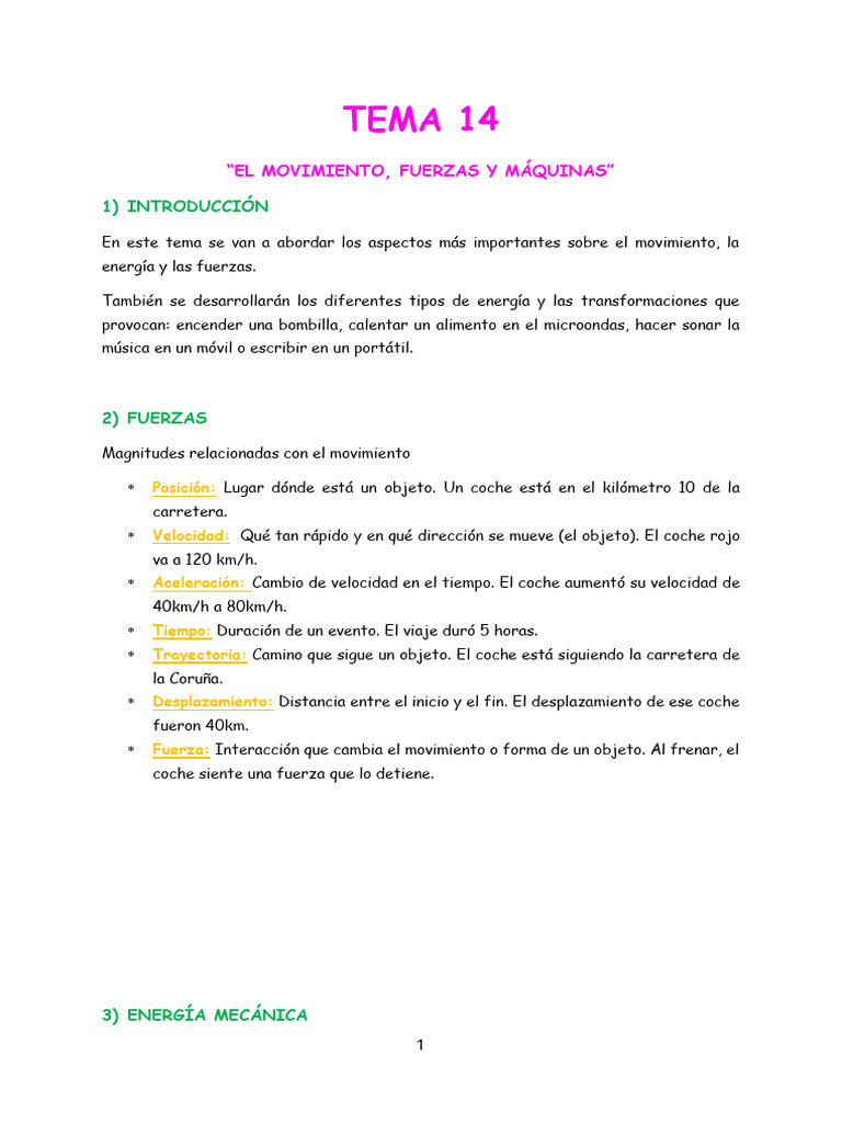 Movimiento, Fuerzas y Energía en Física | PDF | Fuerza | Gravedad