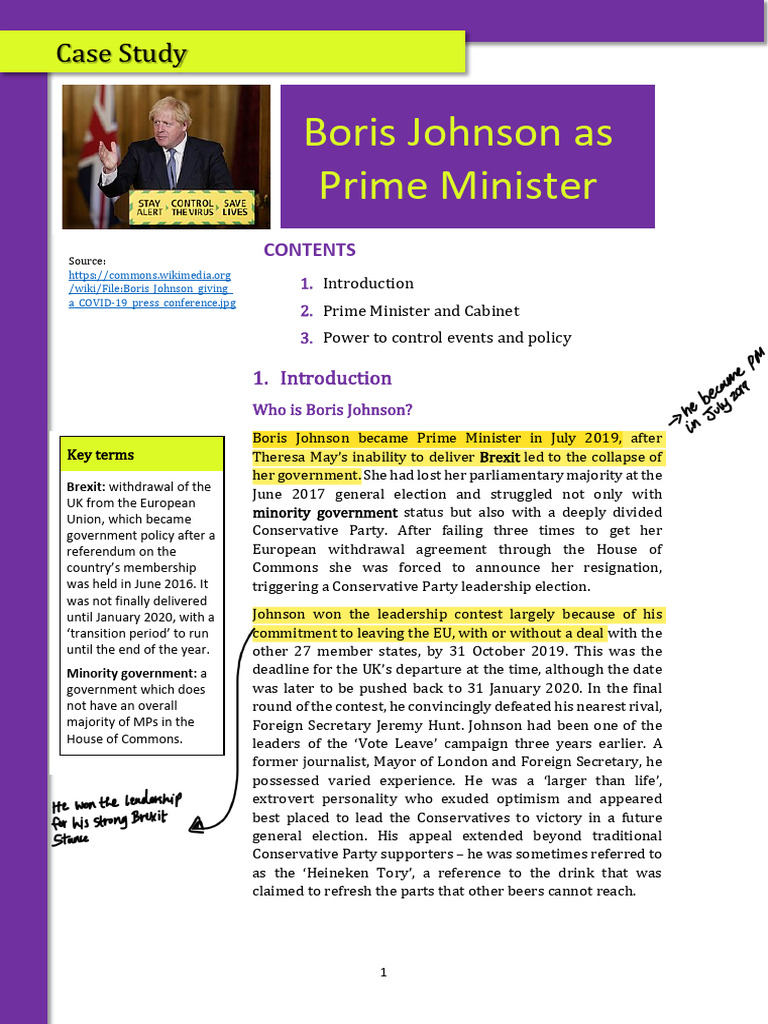 Boris Johnson: Leadership and Cabinet Dynamics | PDF | Brexit ...