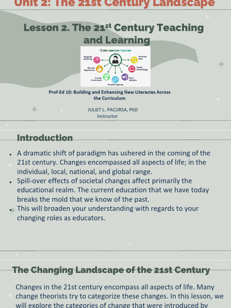 Unit 2-Lesson 2-The 21st Century Teaching and Learning | PDF ...