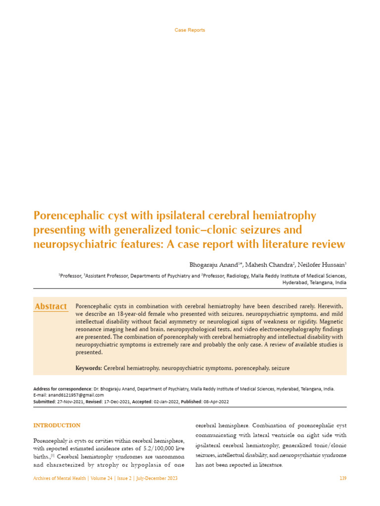 porencephalic_cyst_with_ipsilateral_cerebral.16 | PDF | Frontal Lobe ...