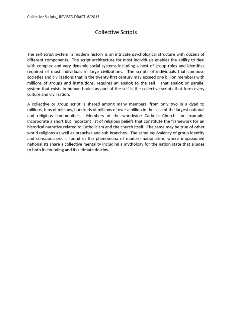 Collective Scripts Revised Draft June 2015 | PDF