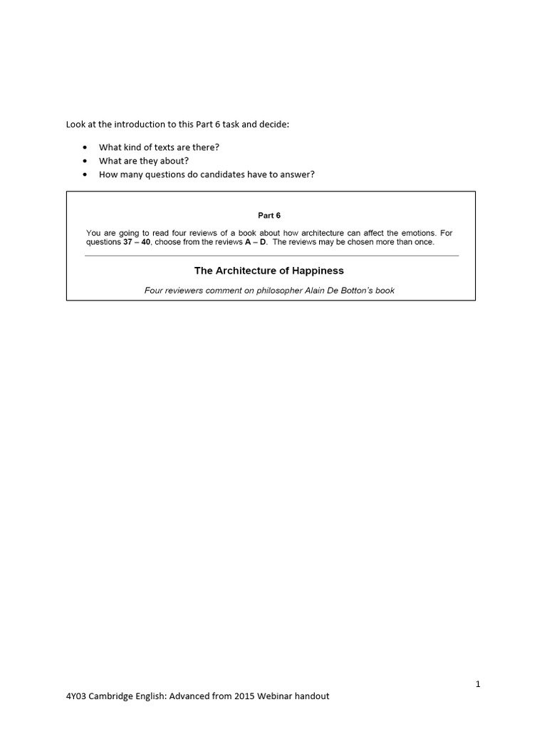 Handouts Advanced 2015 | PDF