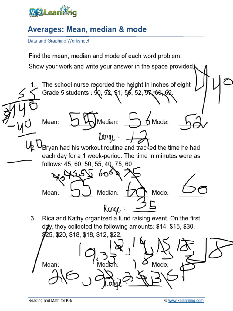Grade-5-Averages-Mean-Median-Mode-C 3 | PDF