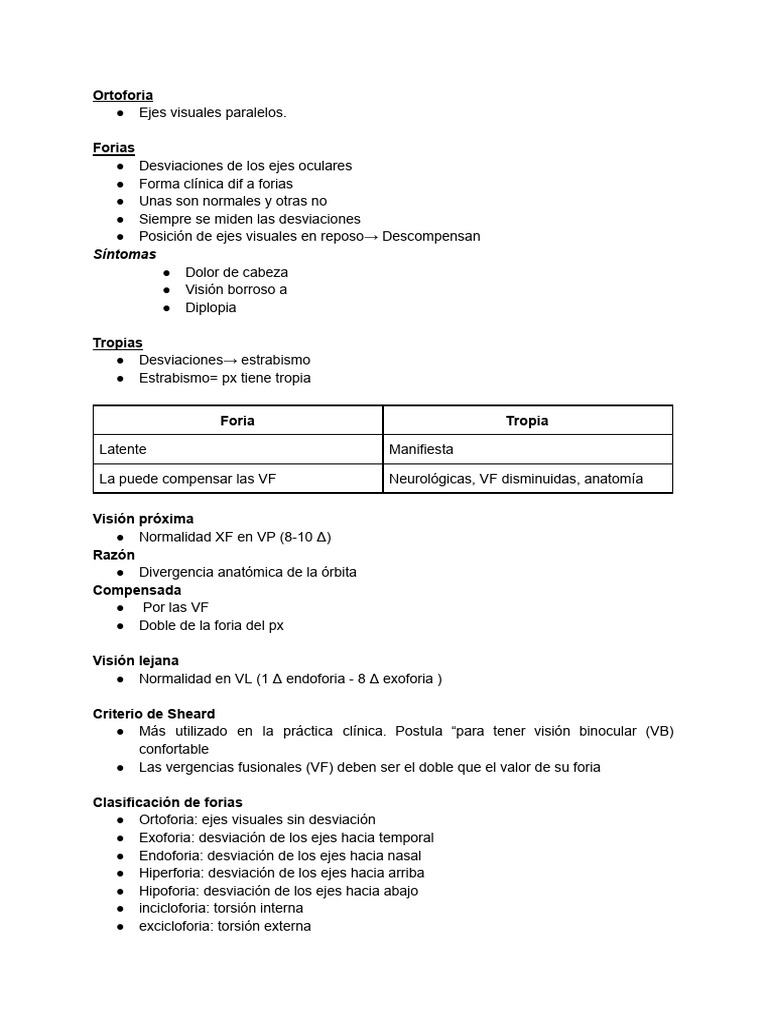 Clasificación y Evaluación de Forias | PDF | Sentidos | Ligero