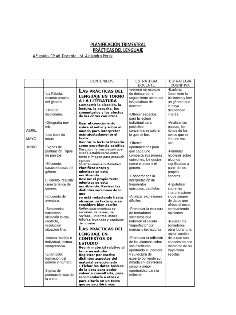 planifi lengua 71 | PDF | Puntuación | Aprendizaje