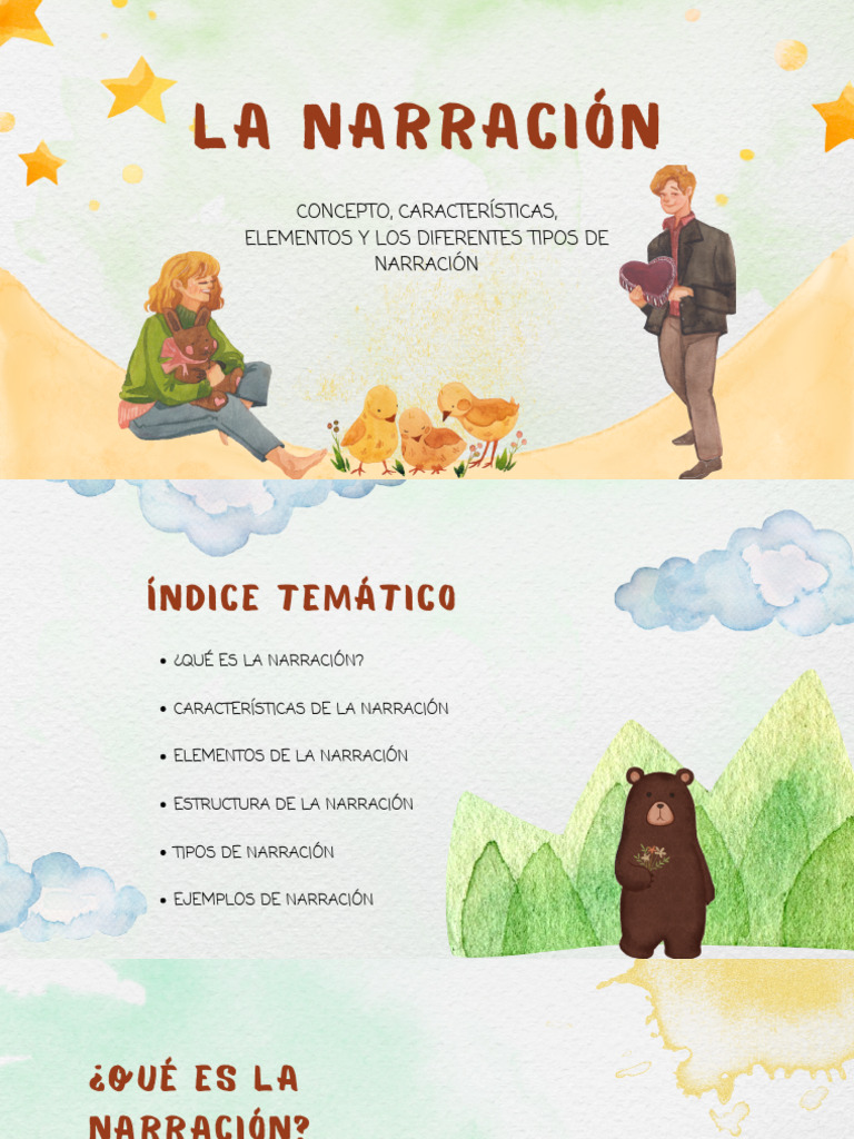 Tipos y elementos de la narración | PDF | Narración