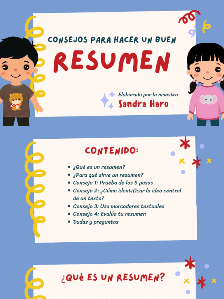 Presentación Consejos para Hacer Un Buen Resumen | PDF