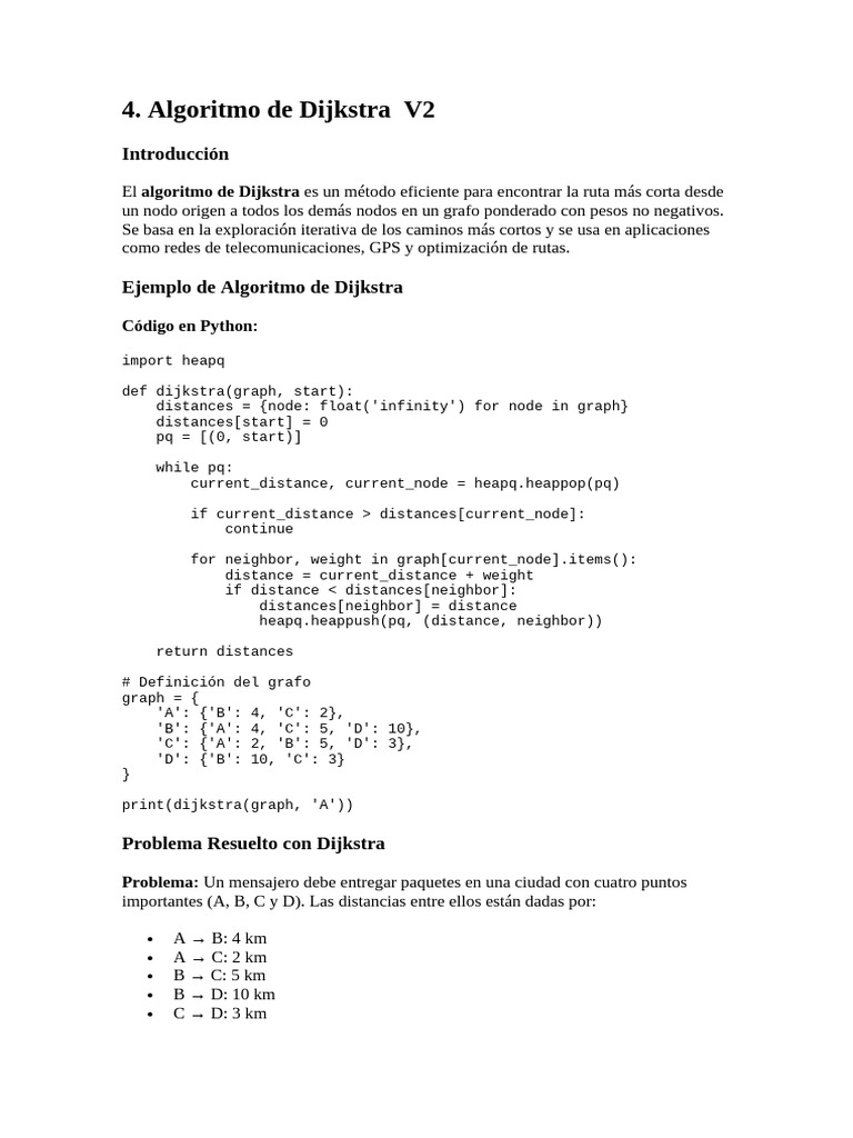 Algoritmo de Dijkstra V2 | PDF | Problemas computacionales | Combinatoria