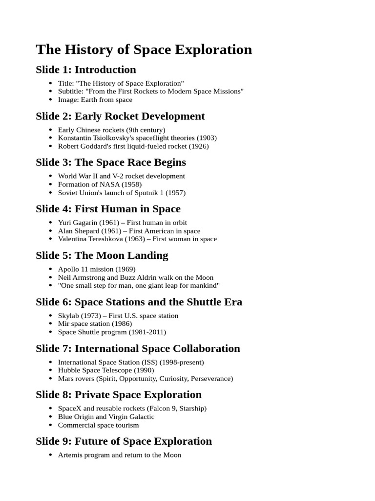 The History of Space Exploration | PDF