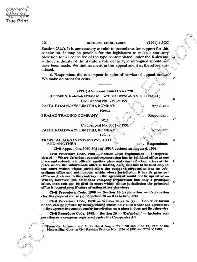 Patel Roadways Judgment Analysis | PDF | National Supreme Courts ...