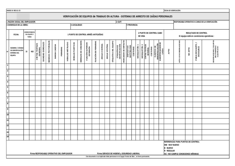 12-Verificación - Res 61-23 Arnés | PDF