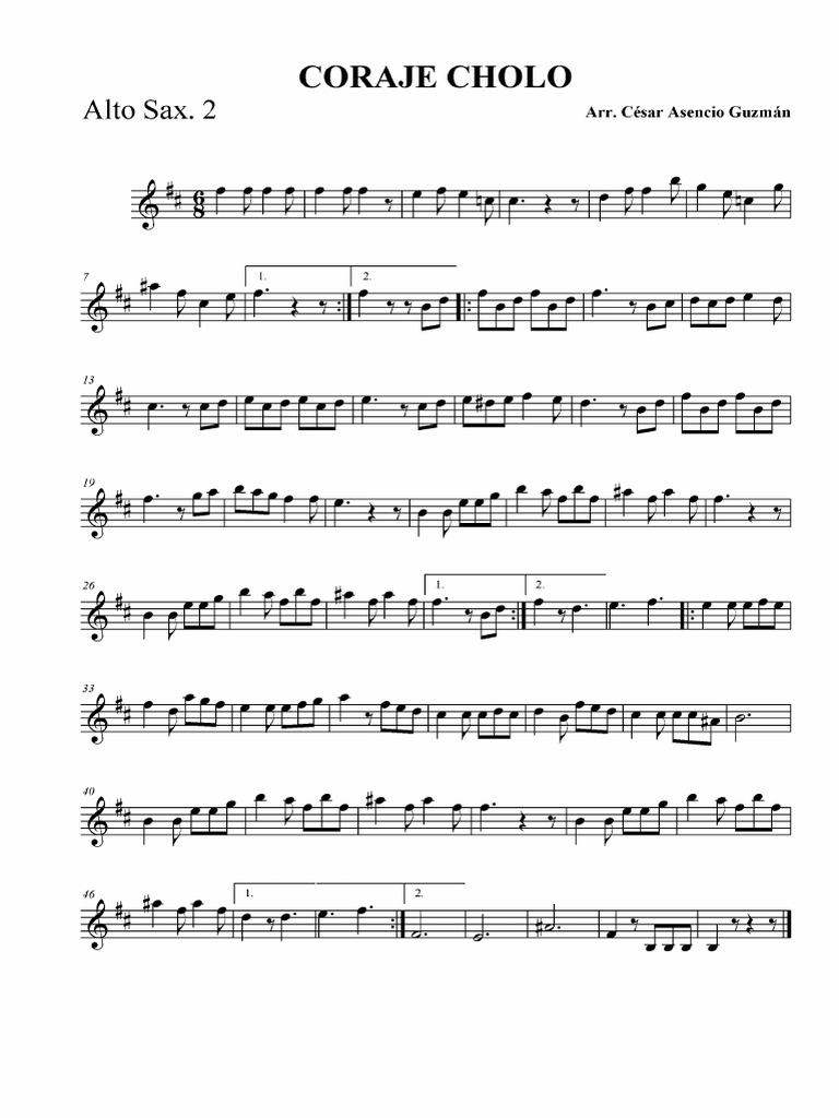 Coraje-cholo-marcha-militar-9 SAXO ALTO 2 | PDF