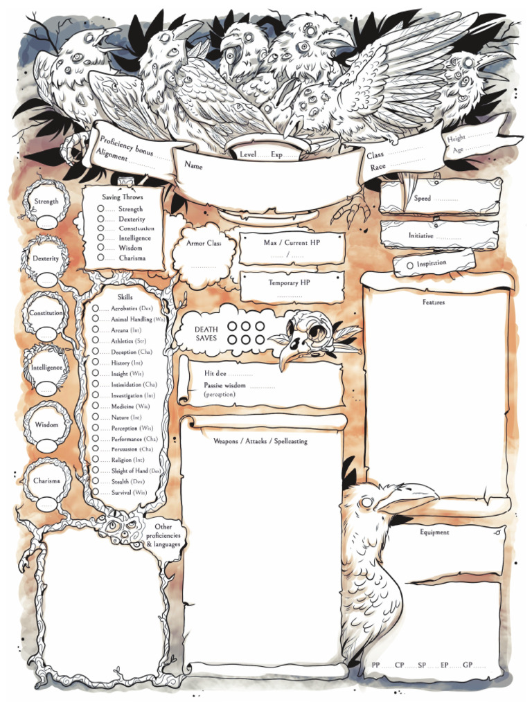 Charactersheet-Raven8 5x11inch | PDF