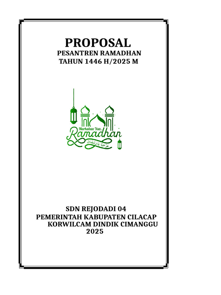 Proposal Pesantren Ramadhan 2025 | PDF