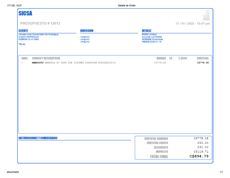 Sicsa Ram DDR4 8GB | PDF