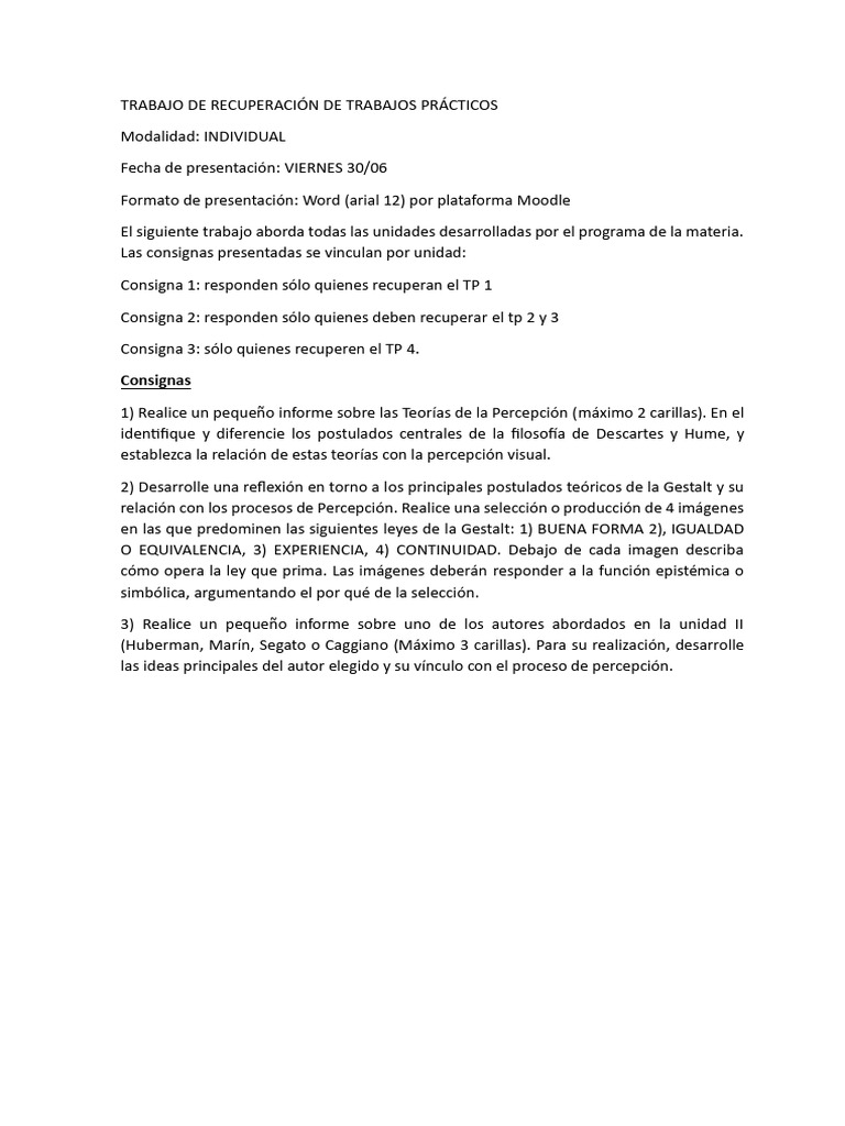 Consignas TP Recuperatorio | PDF