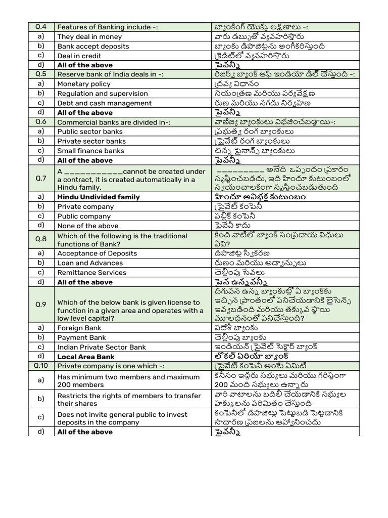 Chapter 1 Q & A Telugu | PDF
