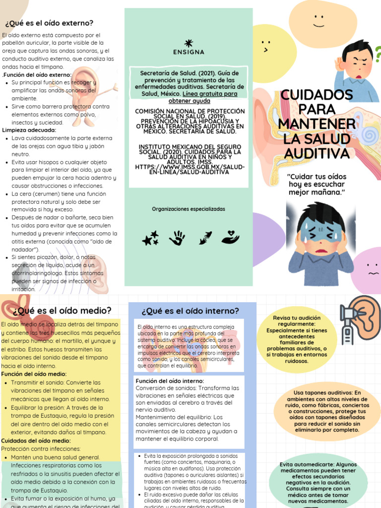 Tríptico Del Cuidado Del Oido | PDF | Oído | Escuchando