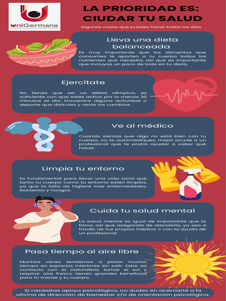 Infografía de Lista Cosas Que Puedes Hacer para Cuidar de Tu Salud ...